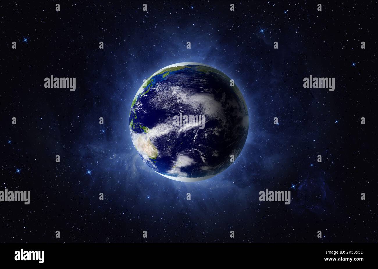 View of the Earth, nebula, stars and galaxy. Sci-fi wallpaper. Planet ...