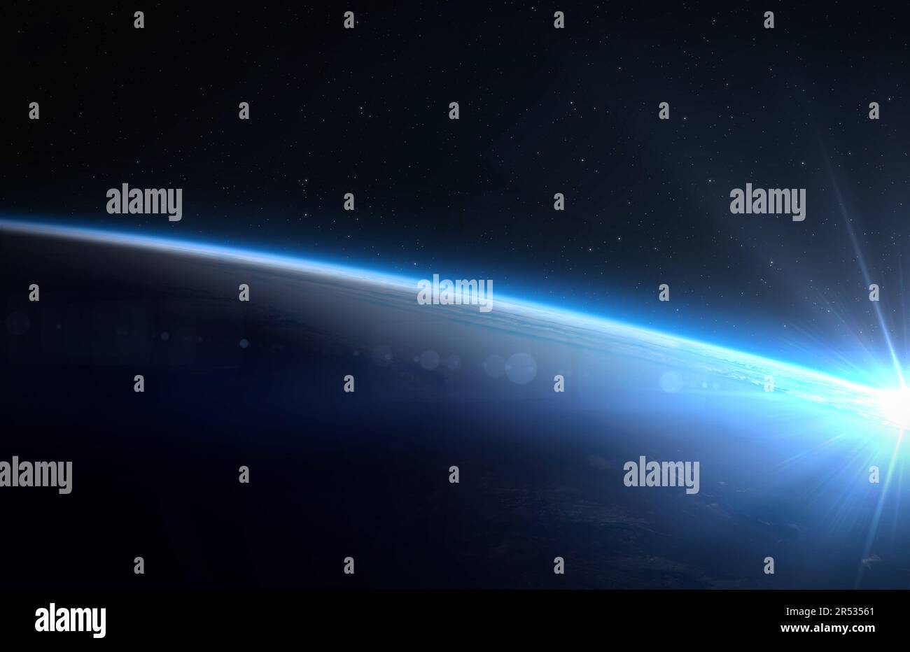 Beautiful planet Earth seen from space, aerial view. Near Space ...