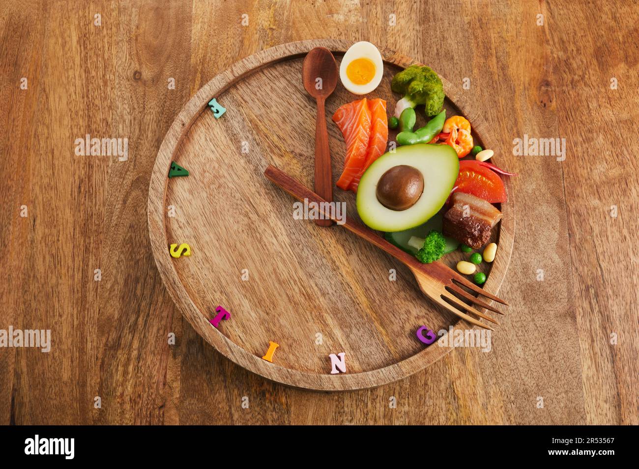 Intermittent fasting. Healthy breakfast, diet food concept. Organic ...