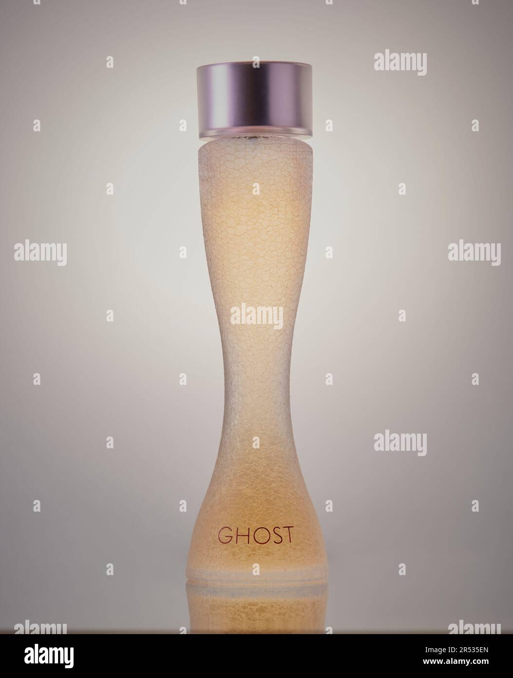 Ghost perfume isolated on a white gradient background,Studio product ...