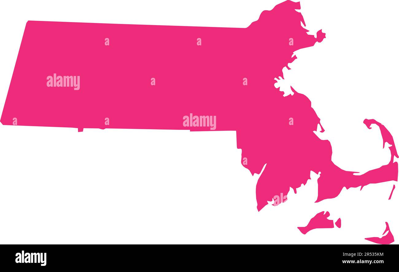 PINK CMYK color map of MASSACHUSETTS, USA Stock Vector Image & Art - Alamy