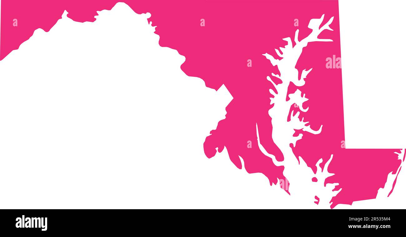 PINK CMYK color map of MARYLAND, USA Stock Vector Image & Art - Alamy