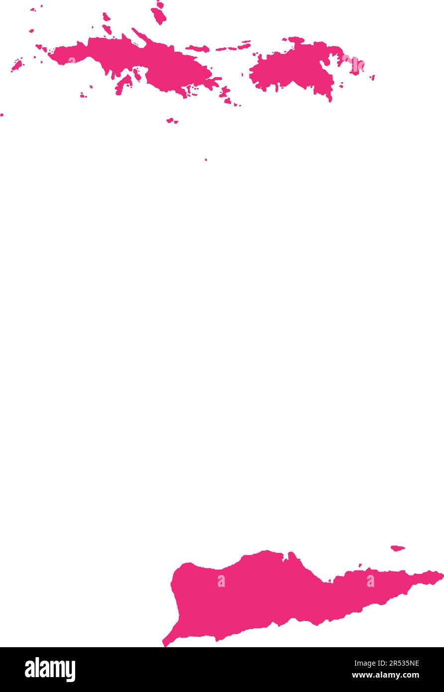 PINK CMYK color map of U.S. VIRGIN ISLANDS, USA Stock Vector Image ...