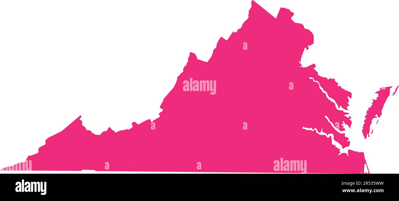 PINK CMYK color map of VIRGINIA, USA Stock Vector Image & Art - Alamy