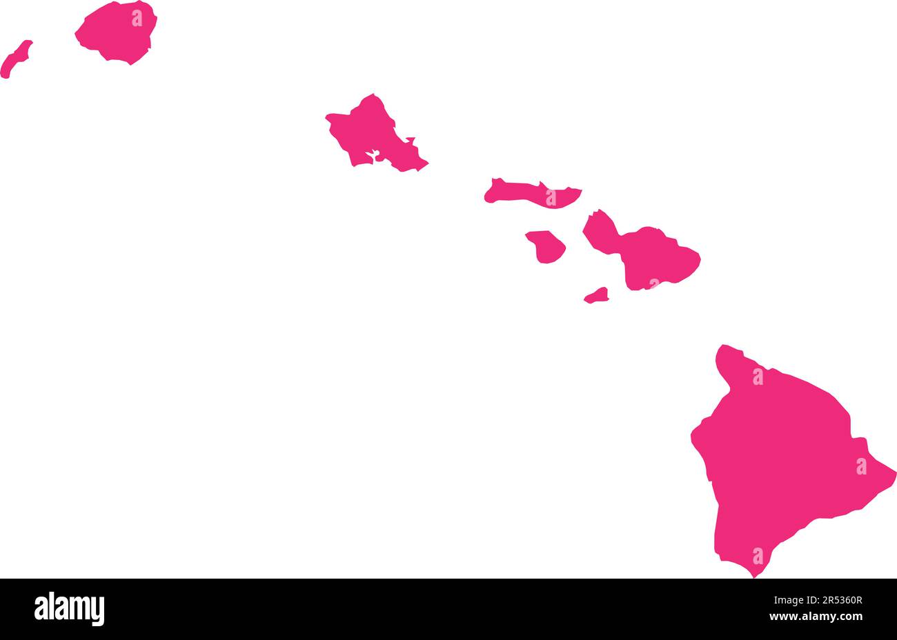 PINK CMYK color map of HAWAII, USA Stock Vector Image & Art - Alamy