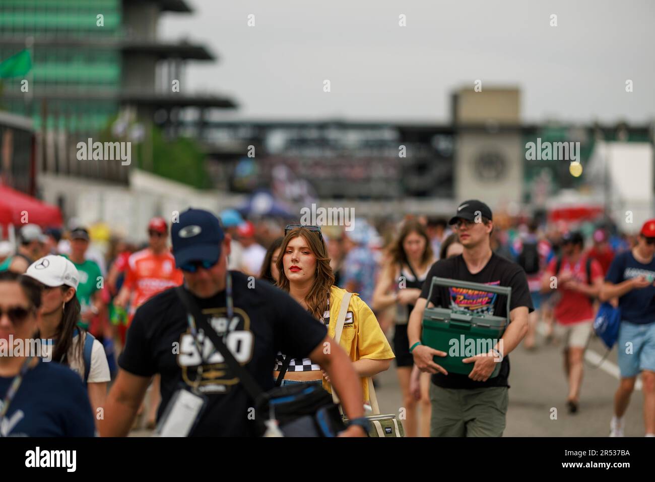 INDIANAPOLIS, INDIANA, UNITED STATES - 2023/05/28: Race fans walking ...