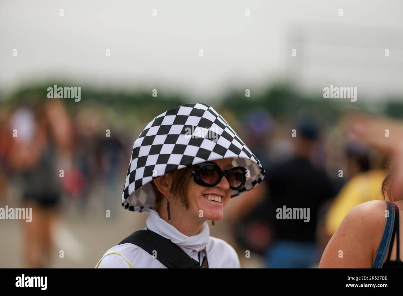 INDIANAPOLIS, INDIANA, UNITED STATES - 2023/05/28: Race fan wearing a ...