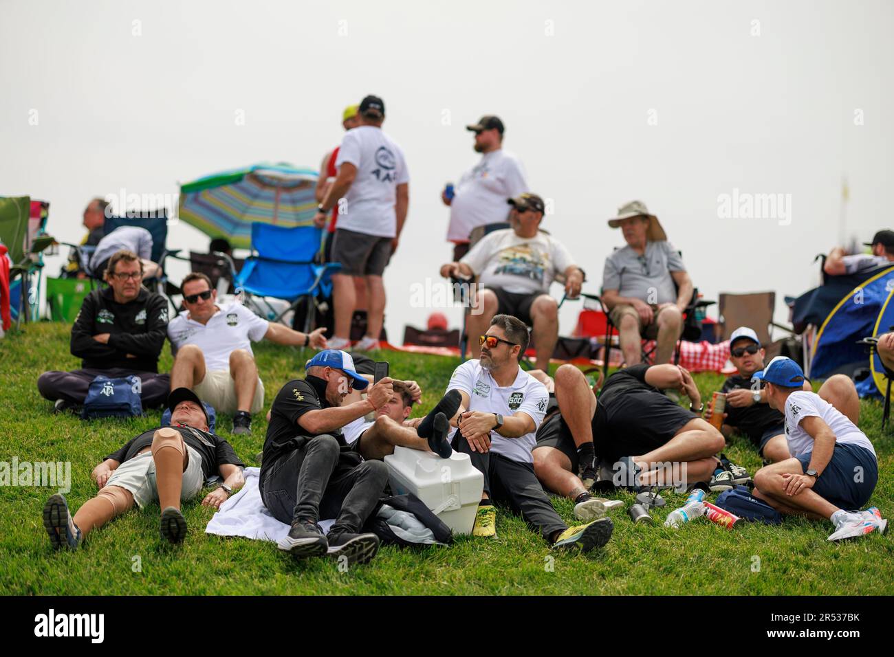 INDIANAPOLIS, INDIANA, UNITED STATES - 2023/05/28: Race fans sitting on ...