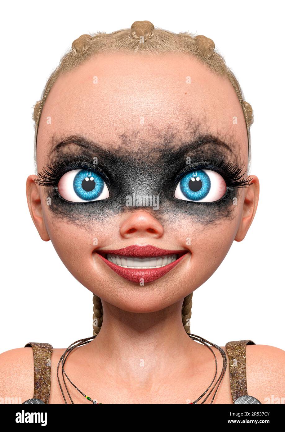 viking girl id profile picture, 3d illustration Stock Photo - Alamy