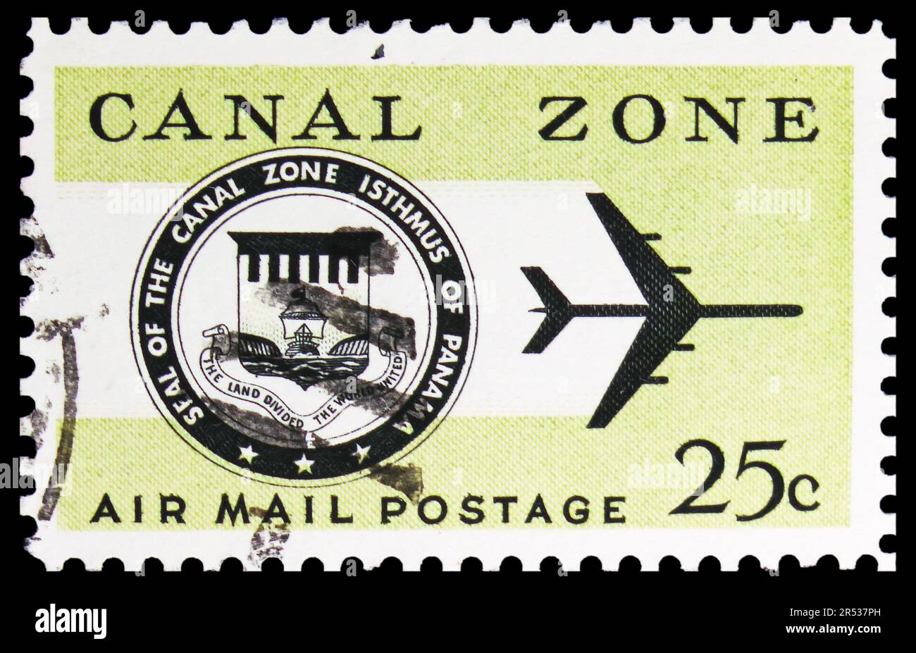 MOSCOW, RUSSIA - MAY 18, 2023: Postage stamp printed in Canal Zone ...