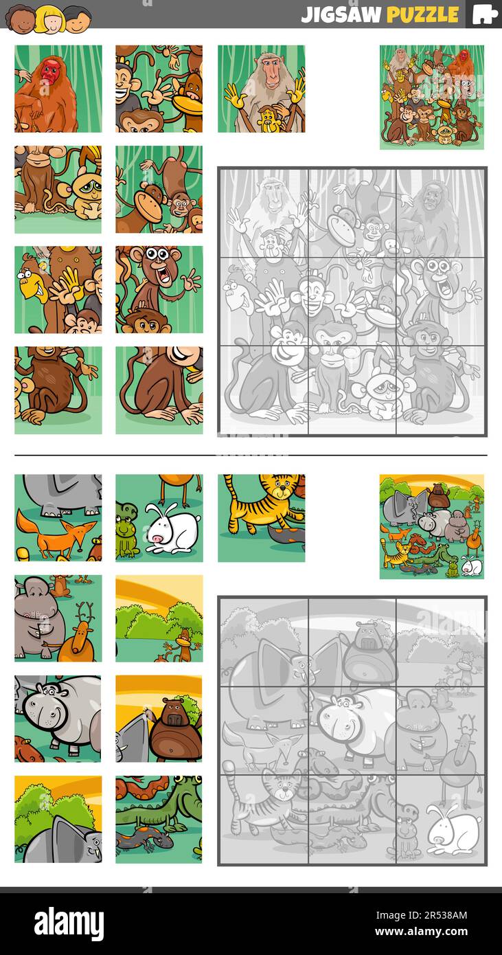 Cartoon hippo jigsaw puzzle game hi-res stock photography and images ...