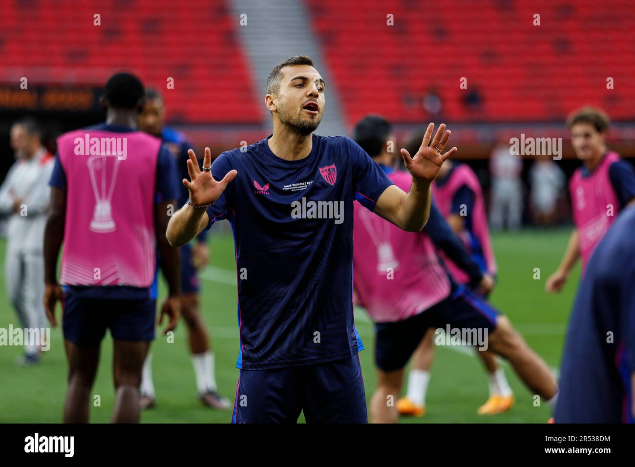 Joan Jordan seen during a Sevilla FC Training Session before the UEFA ...