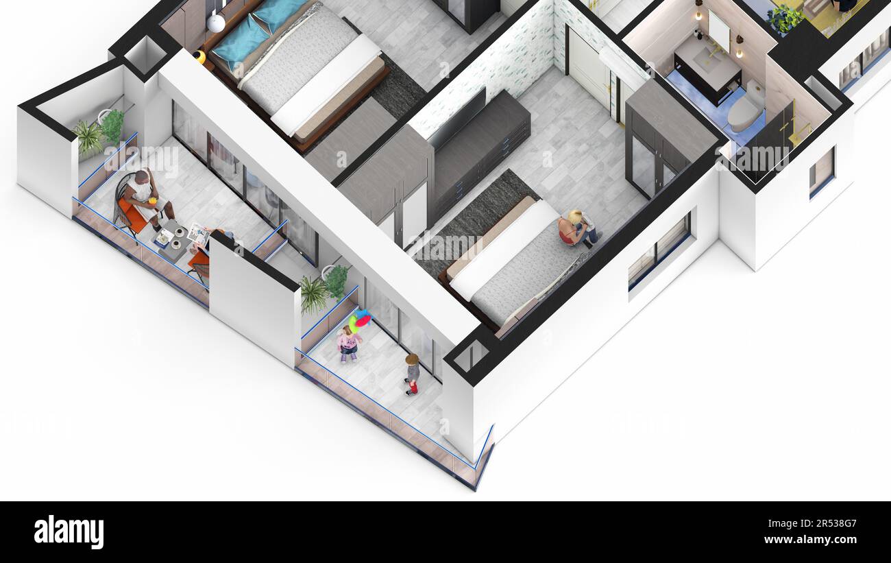 4 bedroom house plan hi-res stock photography and images - Alamy