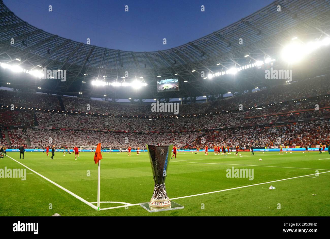 The UEFA Europa League Trophy on display ahead of the UEFA Europa ...