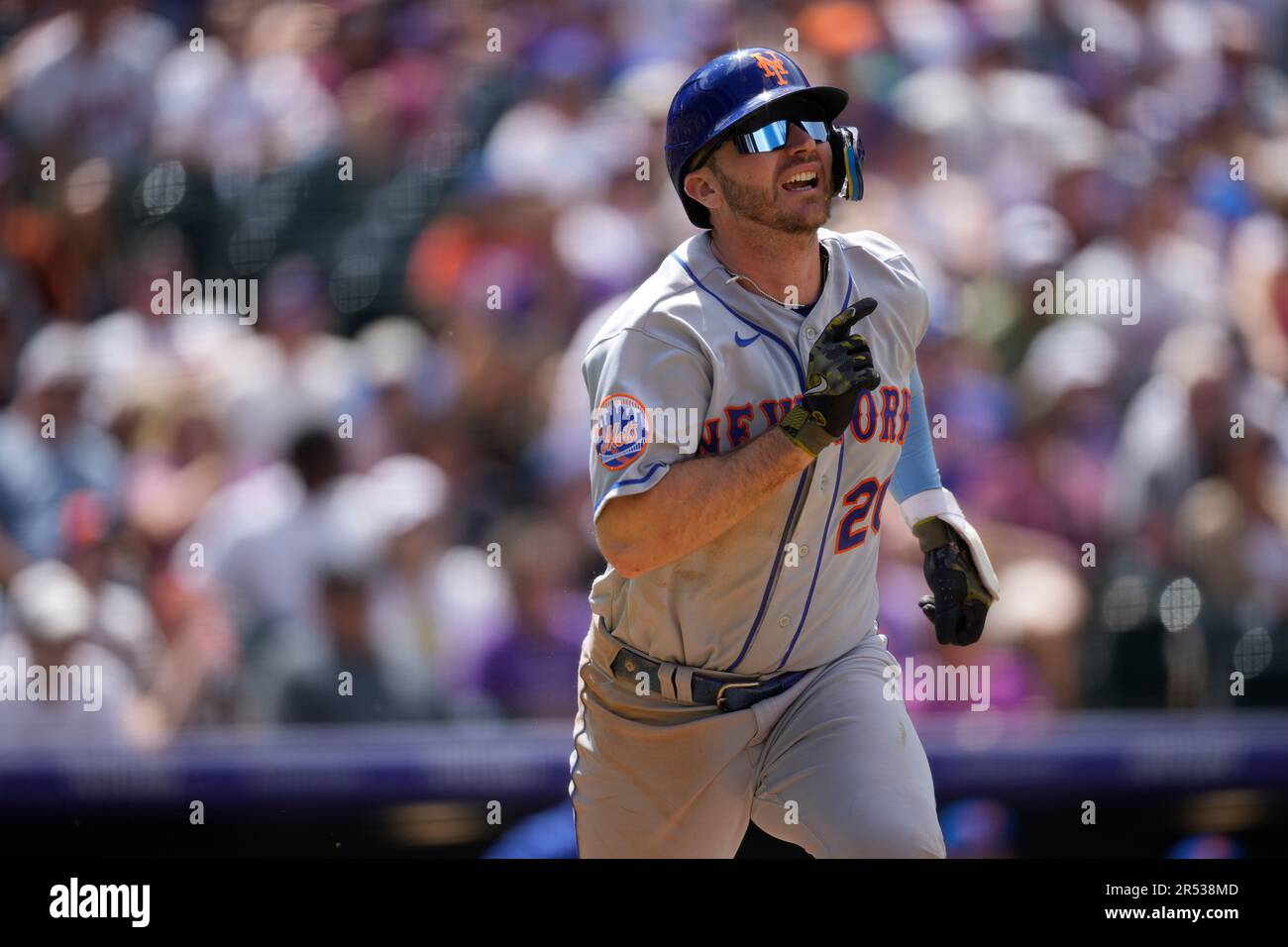 New York Mets first baseman Pete Alonso (20) in the fifth inning of a ...