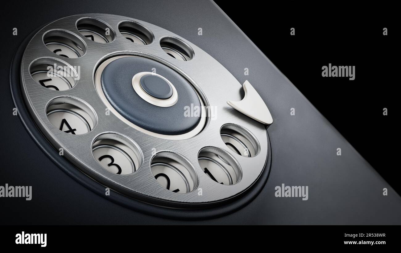 Vintage dial phone detail background. 3D illustration Stock Photo - Alamy