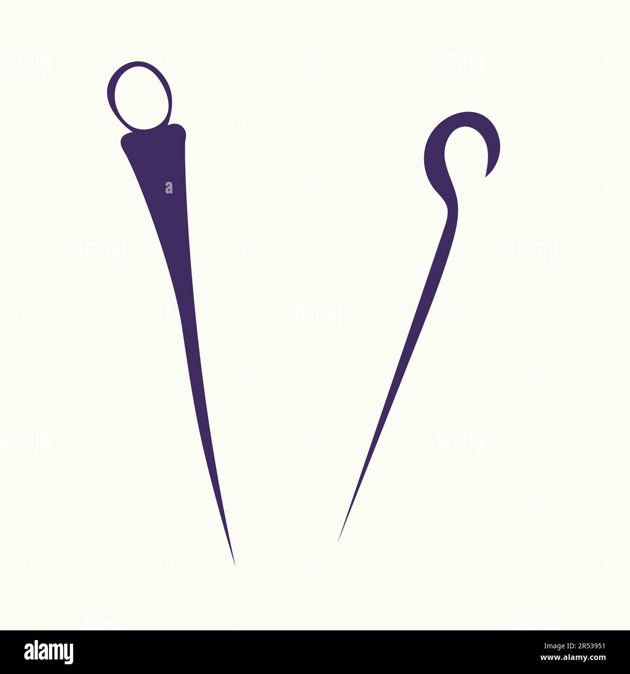 hand drawn two safety pins vector illustration Stock Vector Image & Art ...