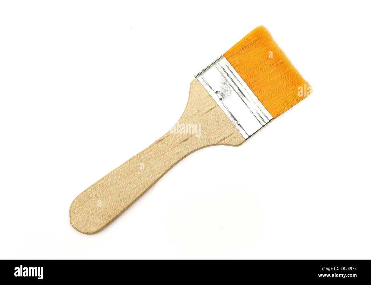 Clean painbrush bristle with wooden handle isolated on white background ...
