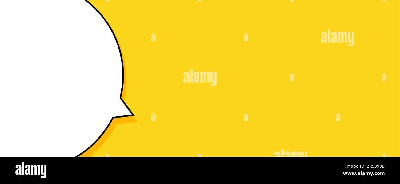 Blank speech bubble on yellow background. Banner template. Vector ...