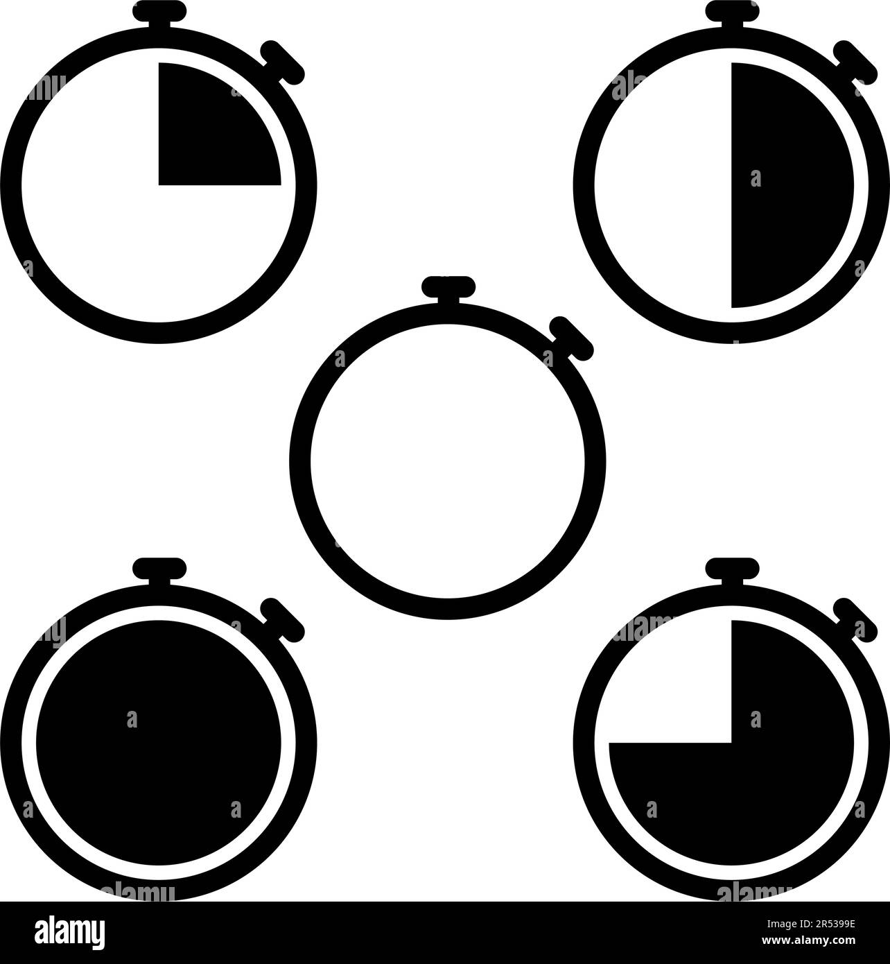 Set of timer icons. Vector illustration Stock Vector Image & Art - Alamy