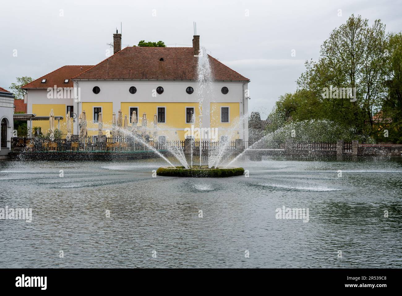 Lake in centre of Tapolca town. Tapolca is a small town in Hungary ...