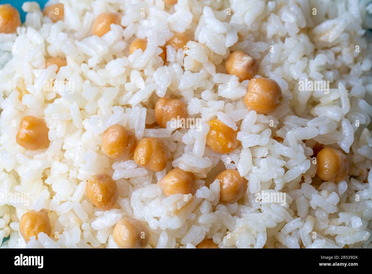 Turkish Rice with chickpea served, Turkish name; Nohutlu pilav or pilaf ...