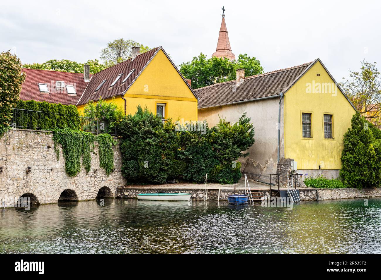 Lake in centre of Tapolca town. Tapolca is a small town in Hungary ...
