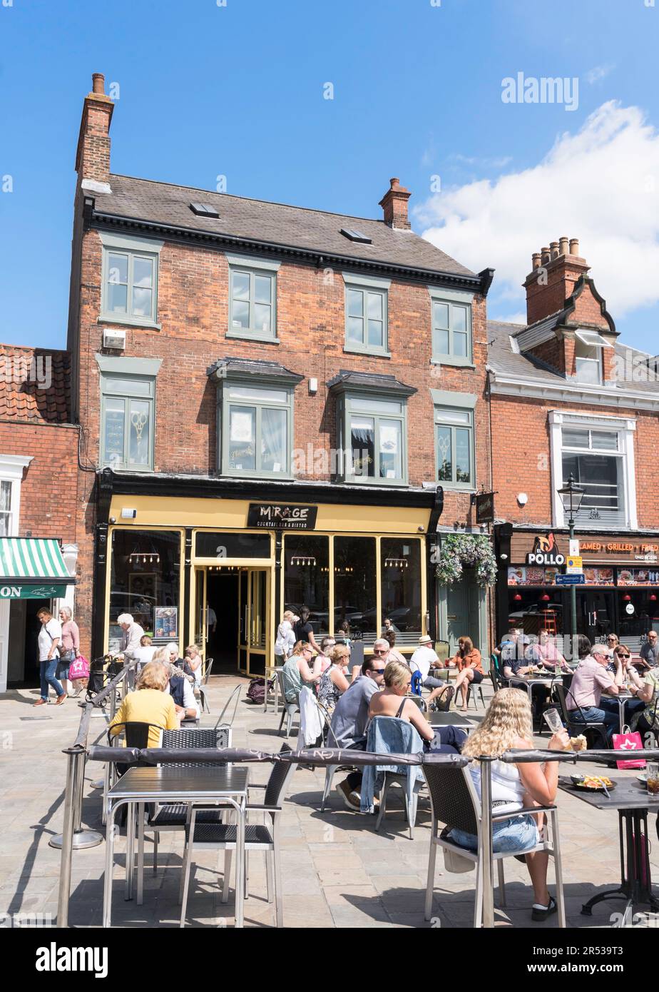 People sat outside the Mirage Cocktail Bar and Grill in Beverley, East ...