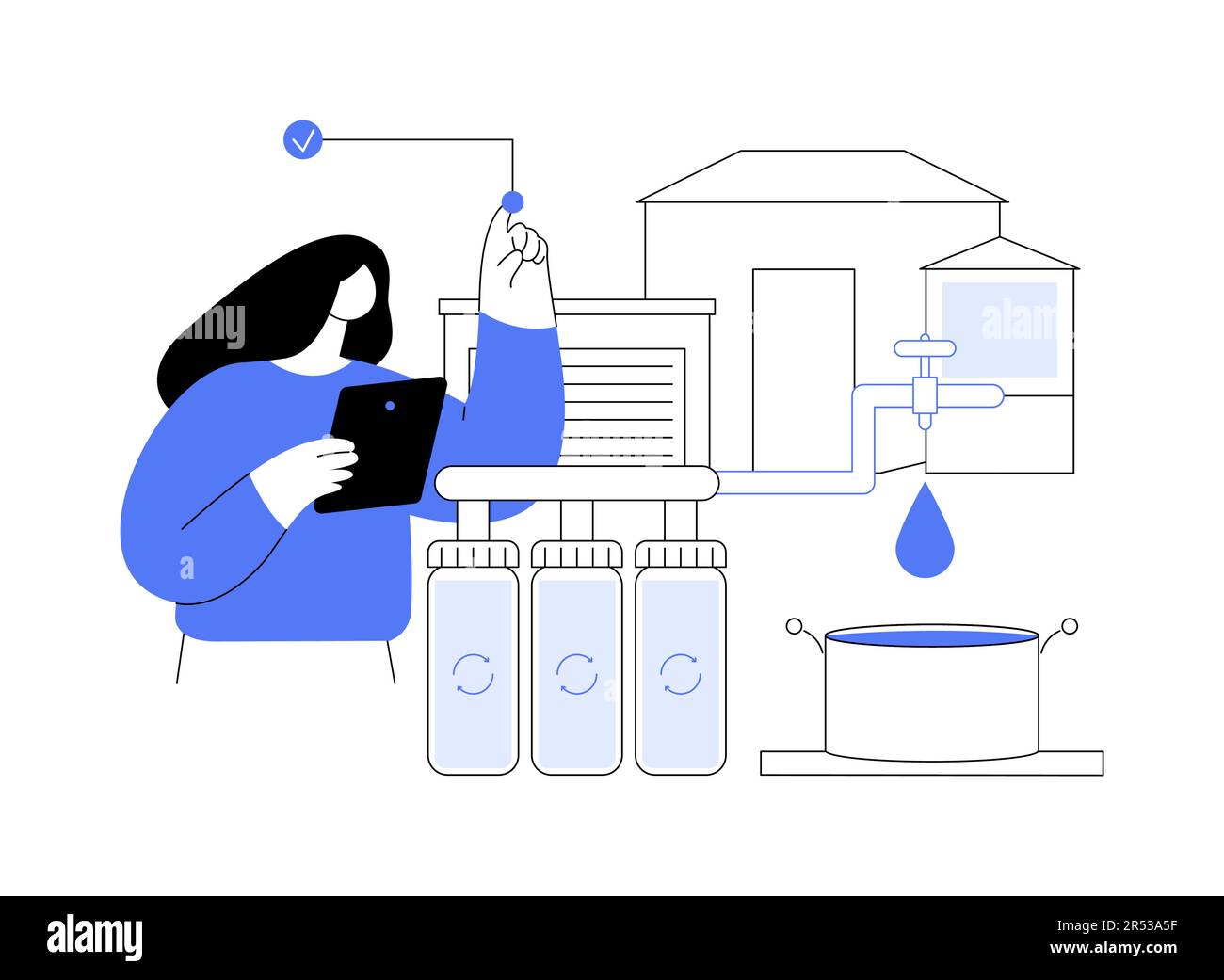 Water filtering system abstract concept vector illustration Stock ...