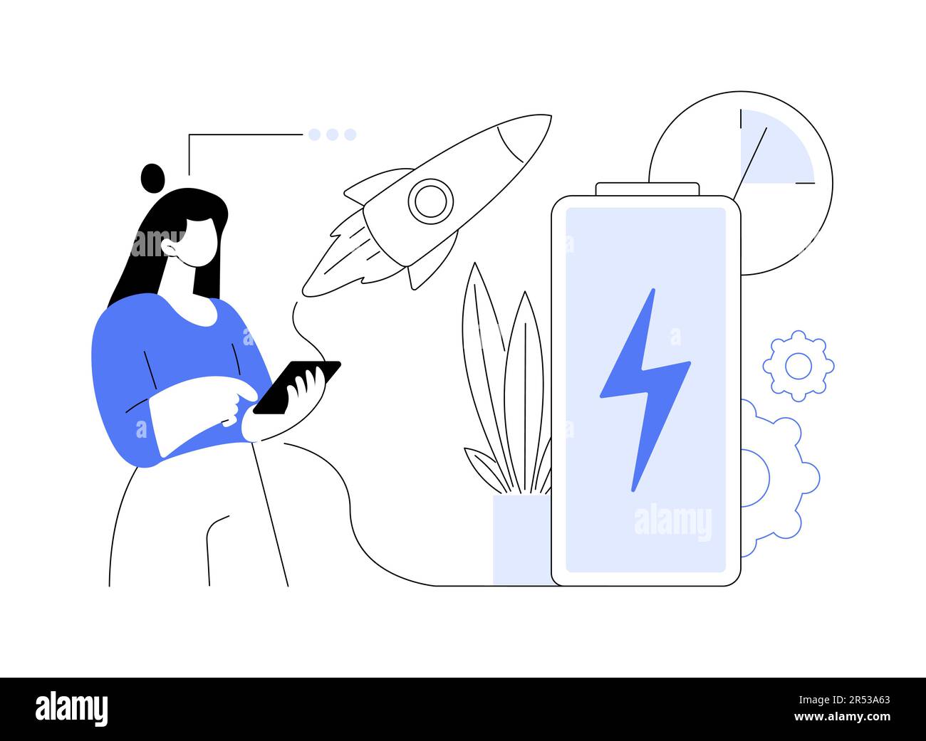 Fast charging technology abstract concept vector illustration Stock ...