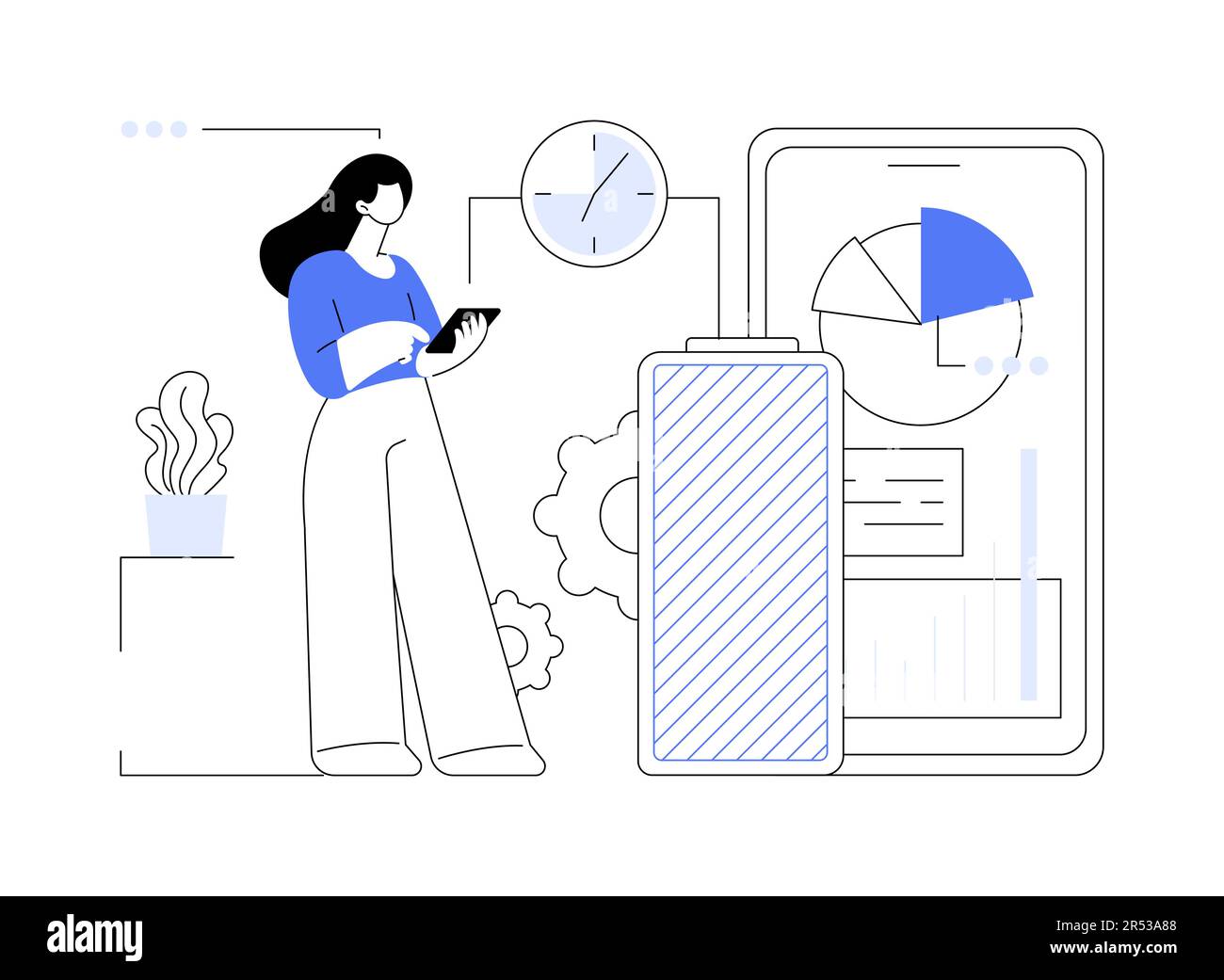 Battery runtime abstract concept vector illustration Stock Vector Image & Art - Alamy