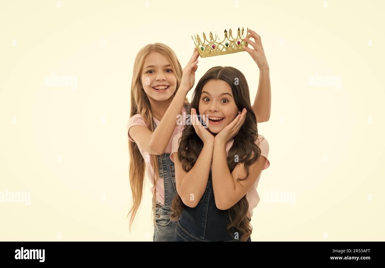 My best friend. Personal appreciation. Kid wear golden crown symbol ...