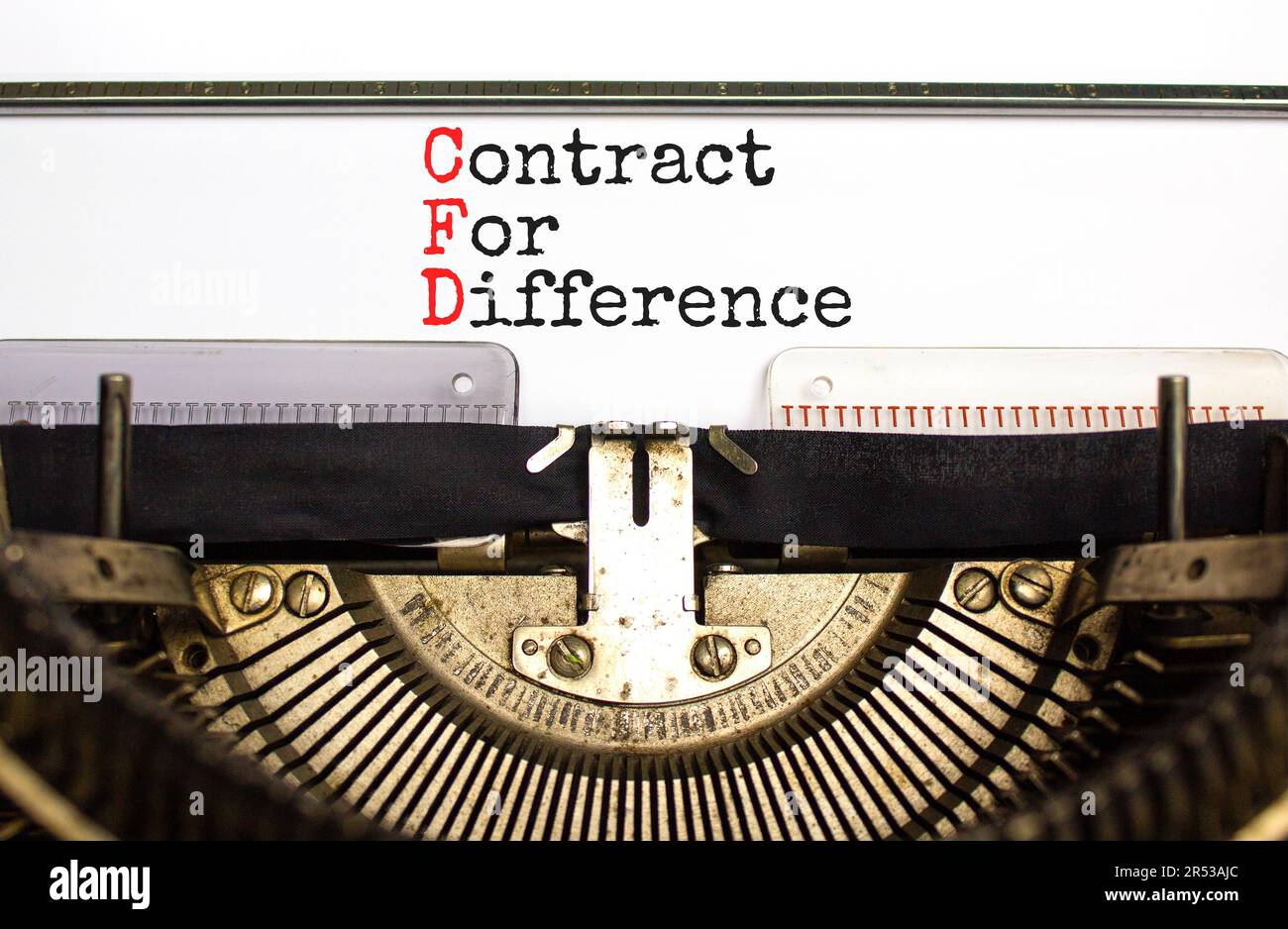 CFD symbol. Concept words CFD contract of difference typed on beautiful ...