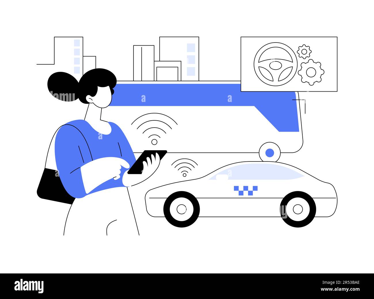 Autonomous public transport abstract concept vector illustration Stock ...