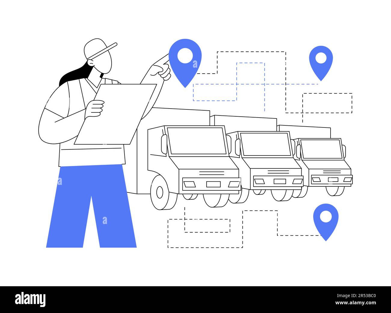 Truck platooning abstract concept vector illustration Stock Vector ...