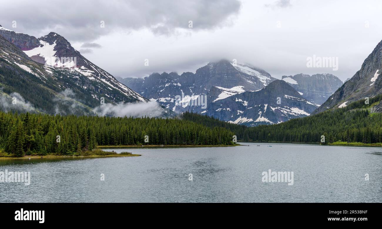 Mt. Gould and Angel Wing - Panoramic view of storm clouds hovering over ...