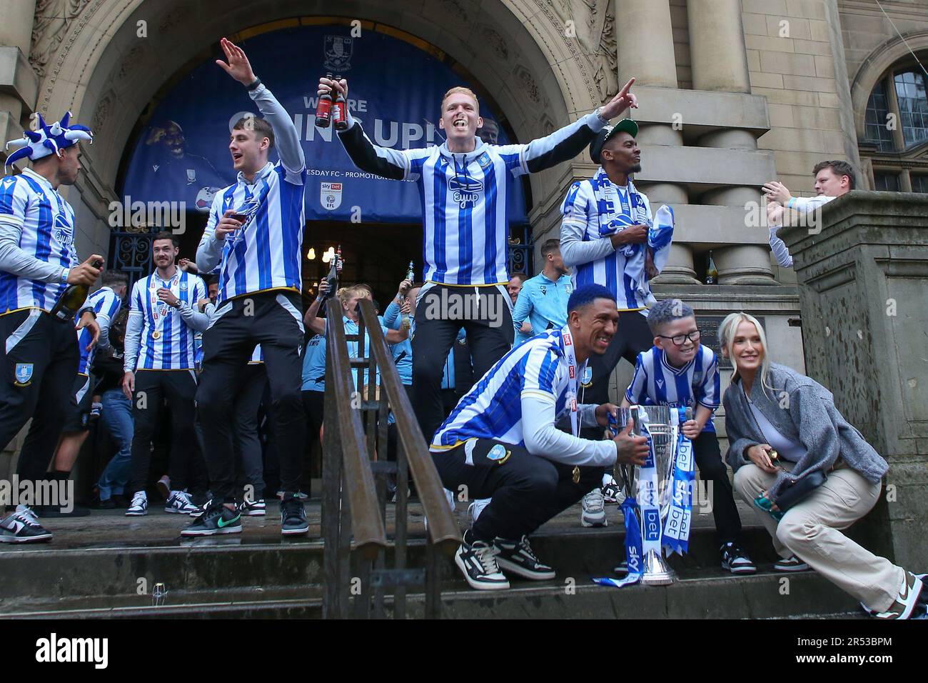 Sheffield Wednesday Players Celebrate Promotion In The City At