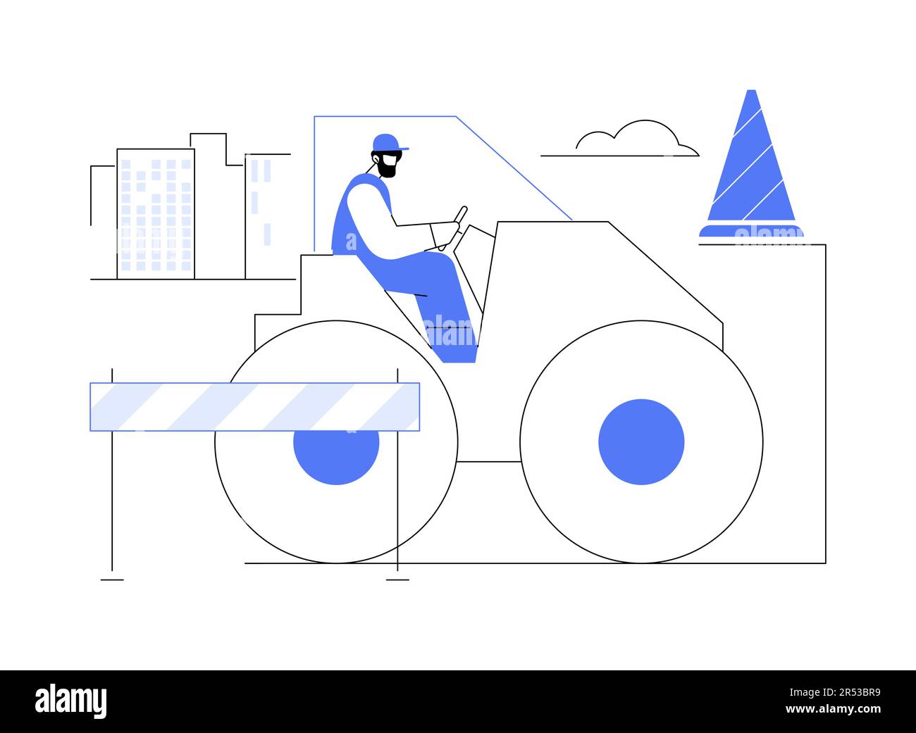 Asphalt compactor abstract concept vector illustration Stock Vector ...