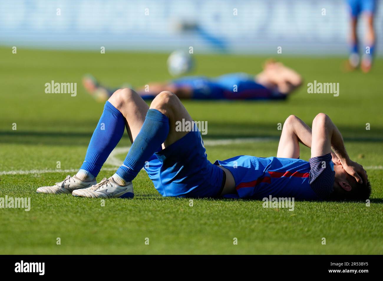 Slovakia's Sebastian Kosa reacts after losing 1-5 to Colombia during a FIFA U-20 World Cup round ...