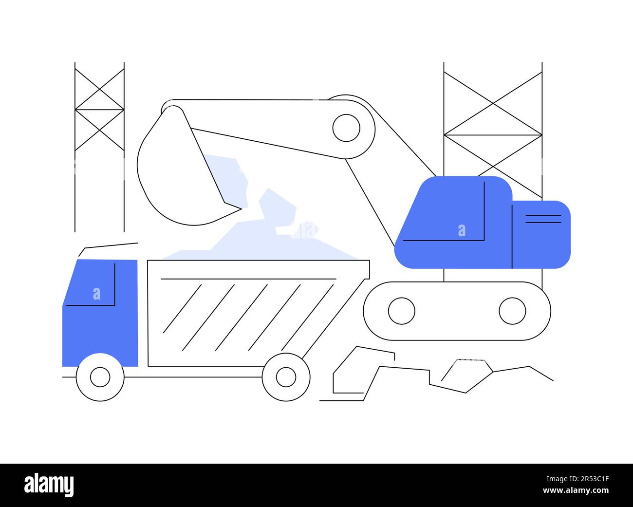 Demolition debris removal Stock Vector Images - Alamy