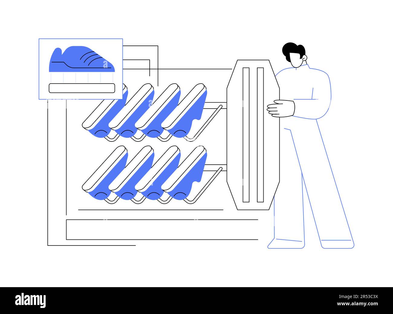 Assembling A Sneaker With The Sole Abstract Concept Vector Illustration