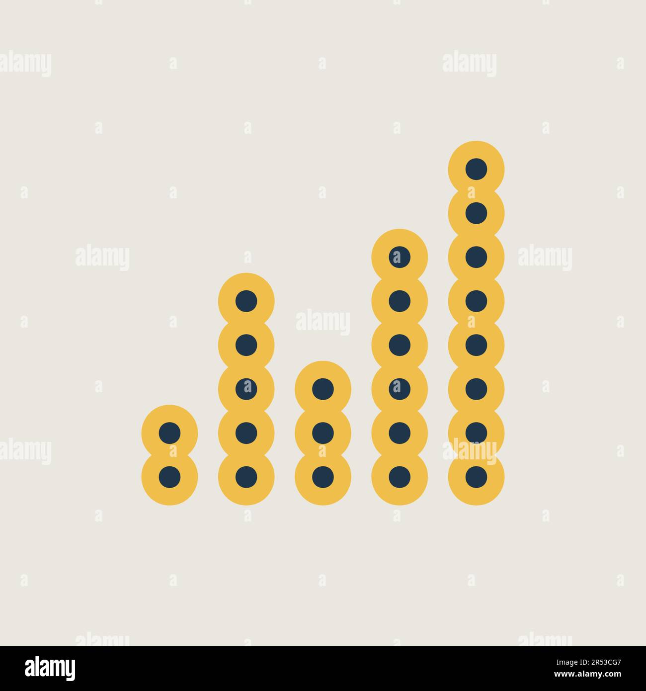 Equalizer, frequency with dots isolated vector icon. Audio signal ...