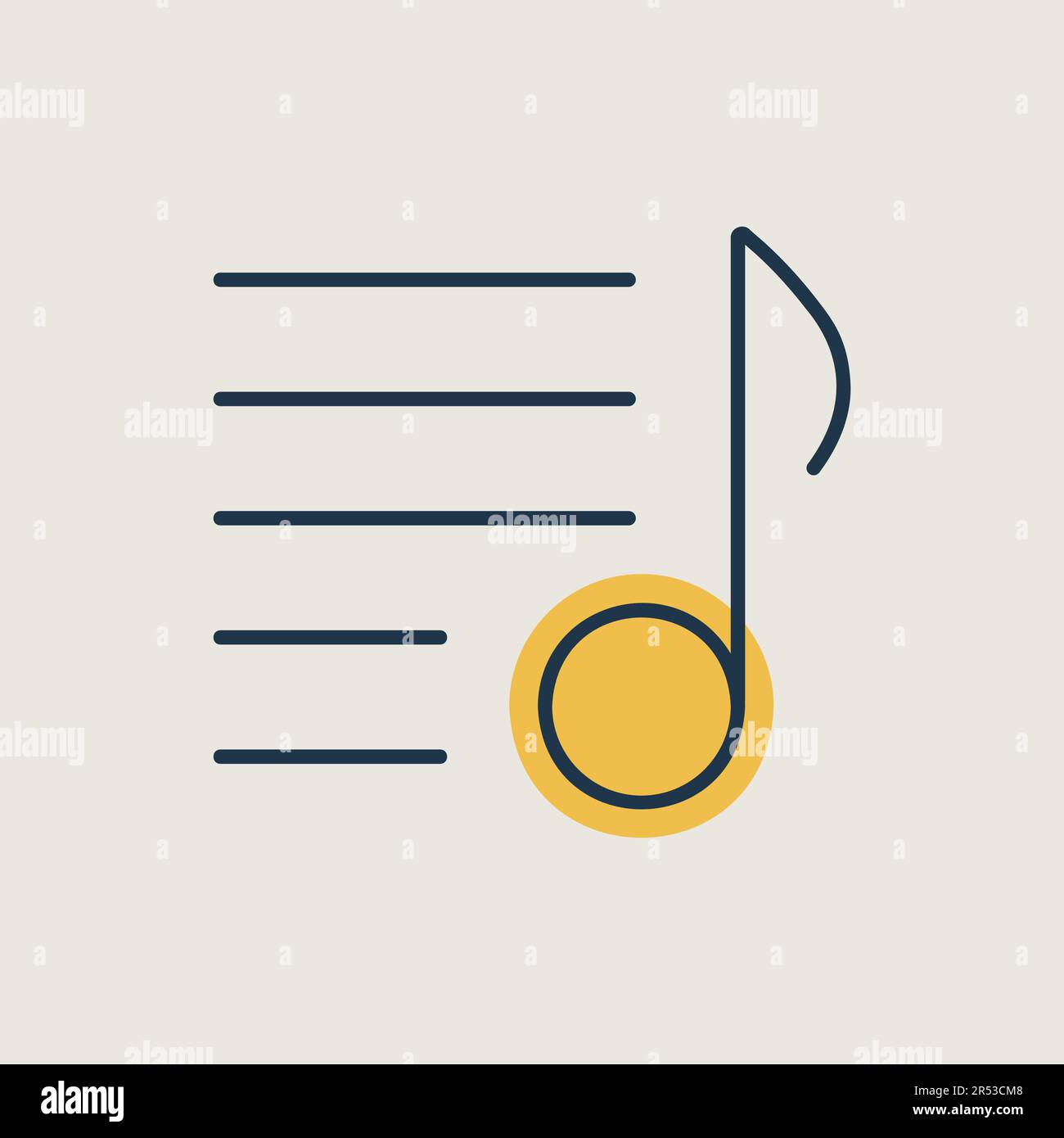 Music playlist vector isolated icon. Musical note and list. Graph ...
