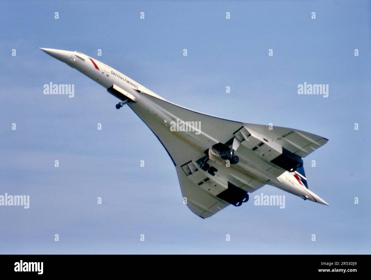 G-BOAG Concorde 214 in the British Airways 'Landor' livery takes off ...