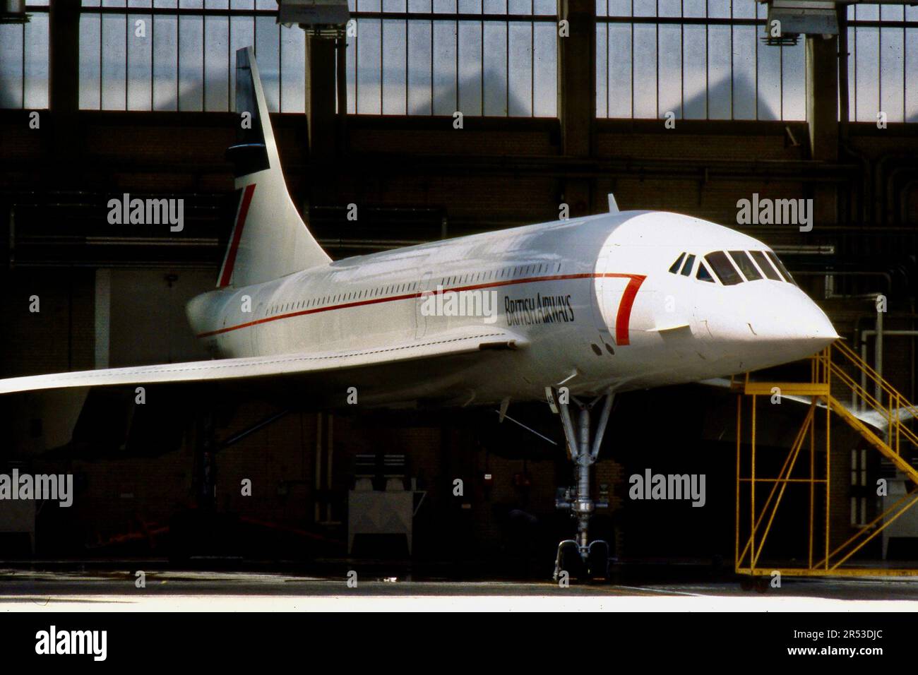 British Airways Concorde G-BOAG (c/n 214) seen In the hangar at London ...