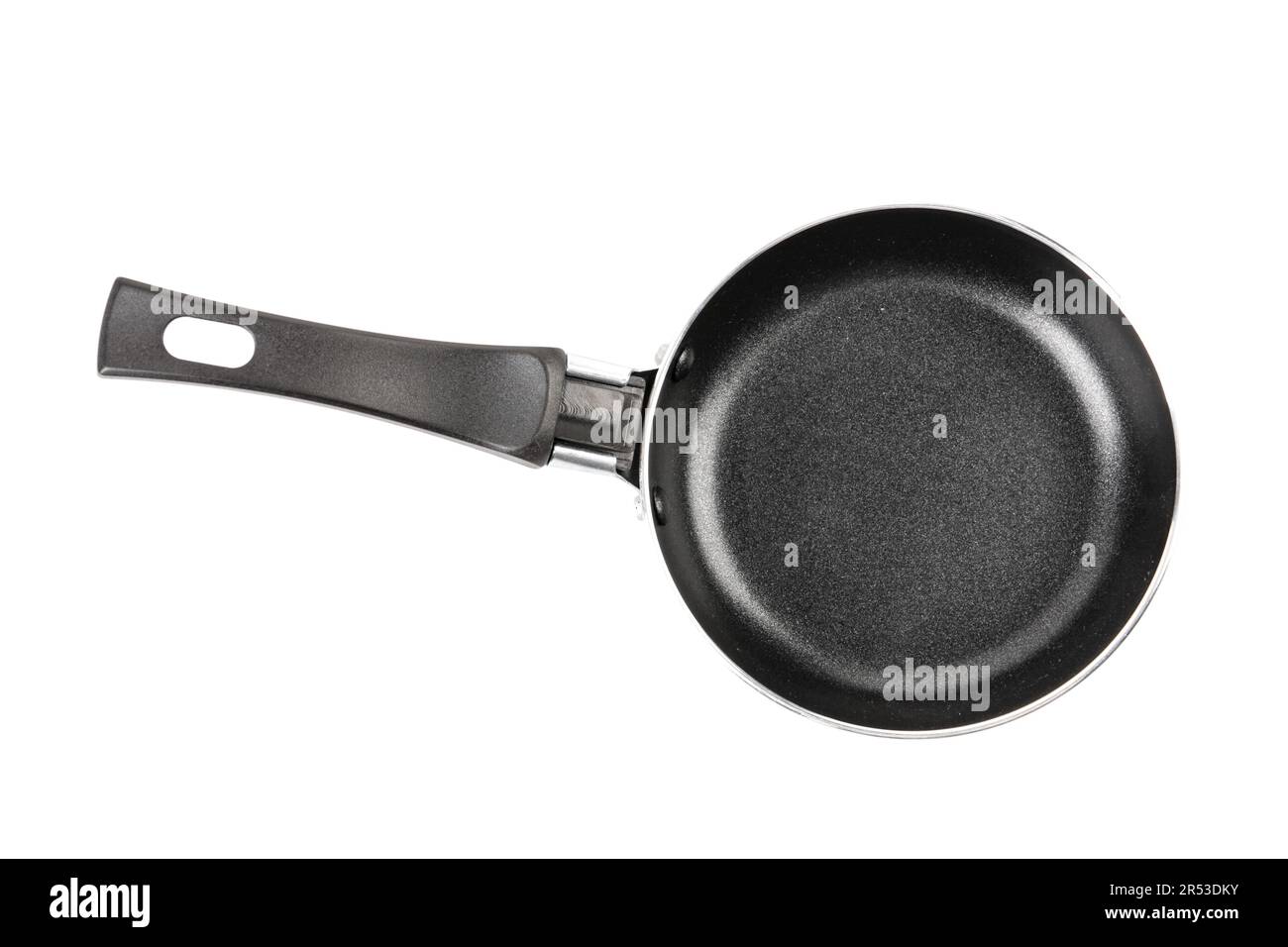 Silver frying pan on white background Stock Photo - Alamy