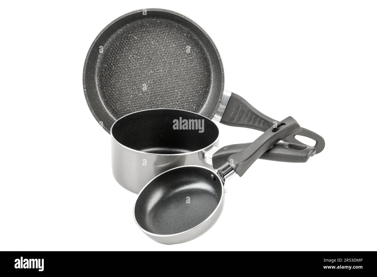 Pans on stove Cut Out Stock Images & Pictures - Alamy
