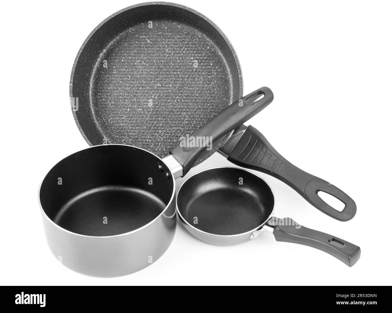 Pans on stove Cut Out Stock Images & Pictures - Alamy