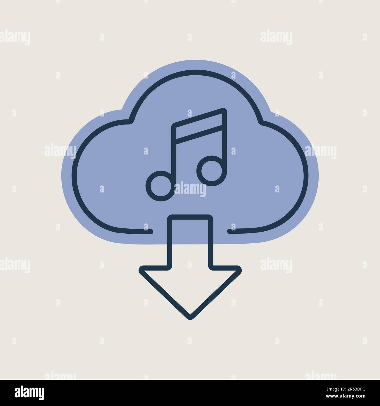 Cloud download music vector icon. Music sign. Graph symbol for music ...