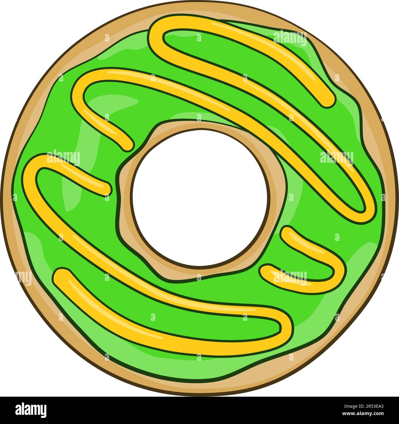 Green donut. Cartoon. Vector illustration Stock Vector Image & Art - Alamy